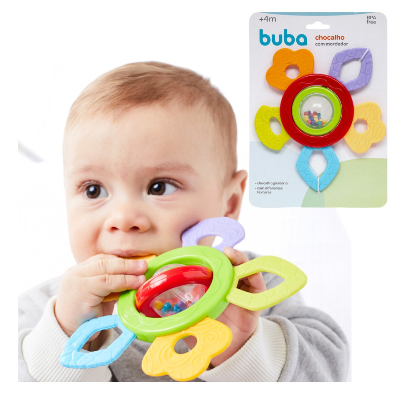 Chocalho com mordedor BUBA - Lala Kids Importados