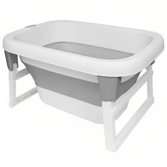 BANHEIRA OFURO DOBRÁVEL CINZA 80L BUBA - Lala Kids Importados